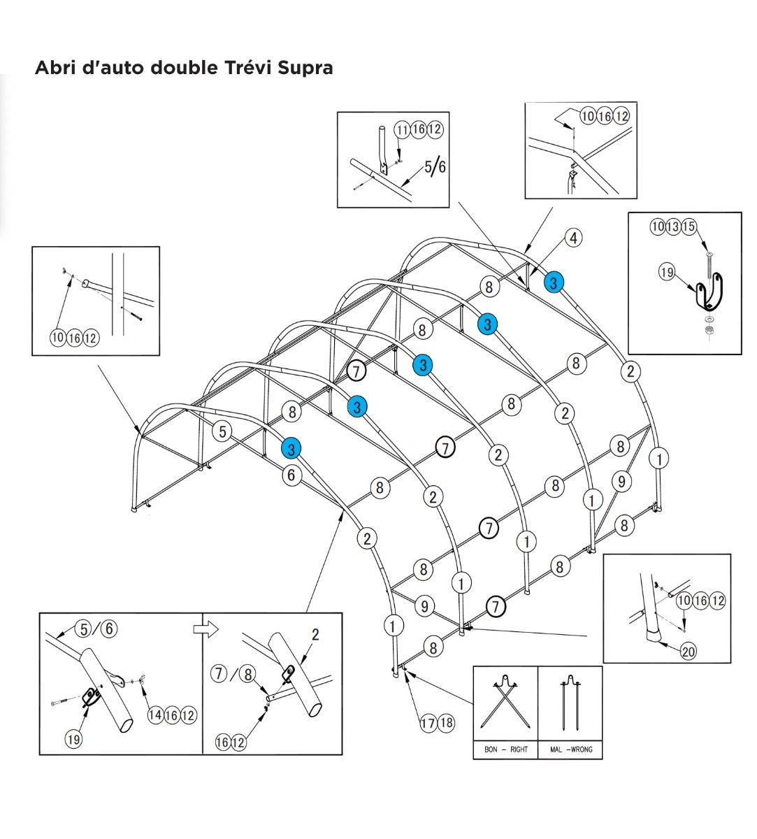 # 3 Center arch 54''| Trévi – Magasins Trevi inc.