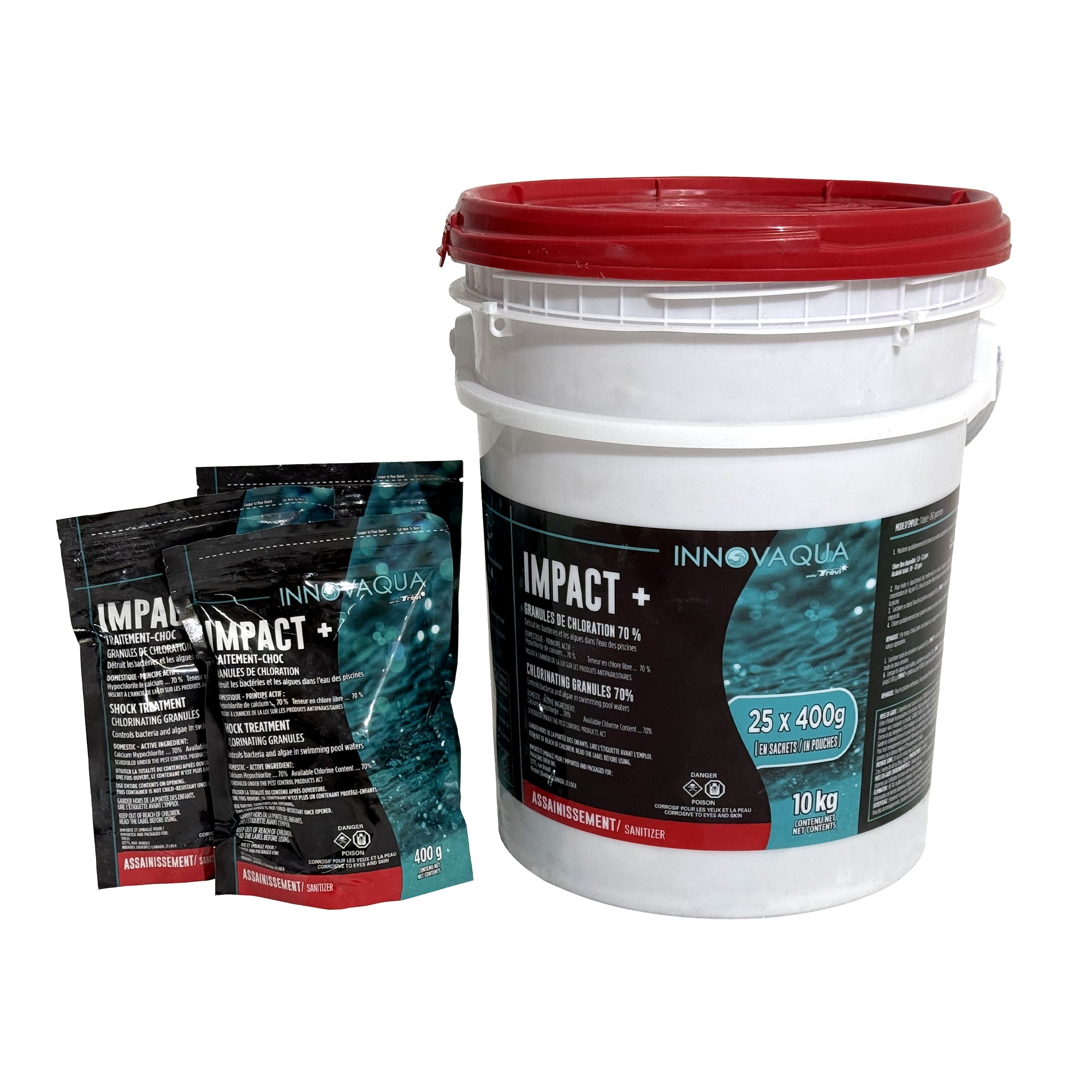 Traitement choc en sachets pré-mesurés pour piscine Impact + – Magasins ...