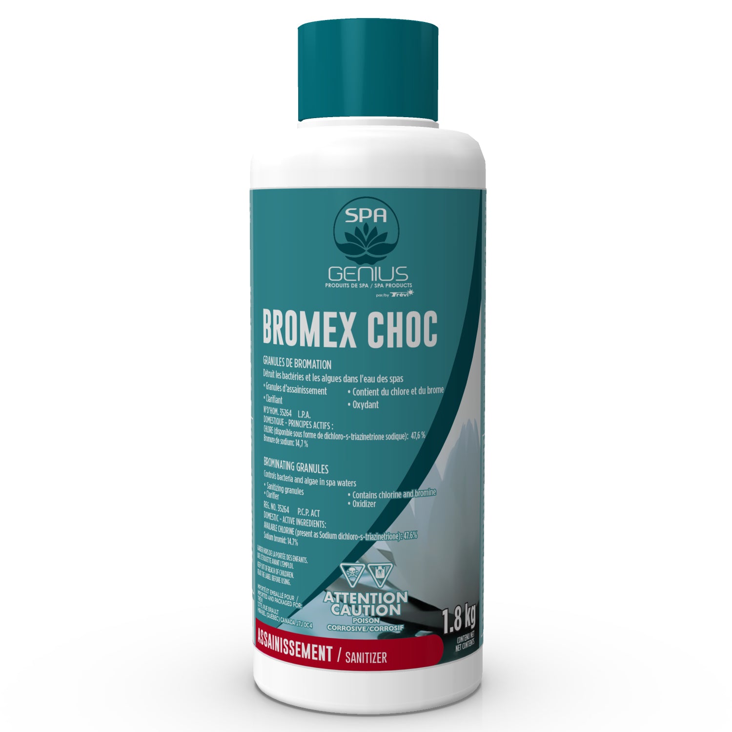 Traitement de choc chlore et brome pour spa - BROMEX CHOC 1.8 KG ...