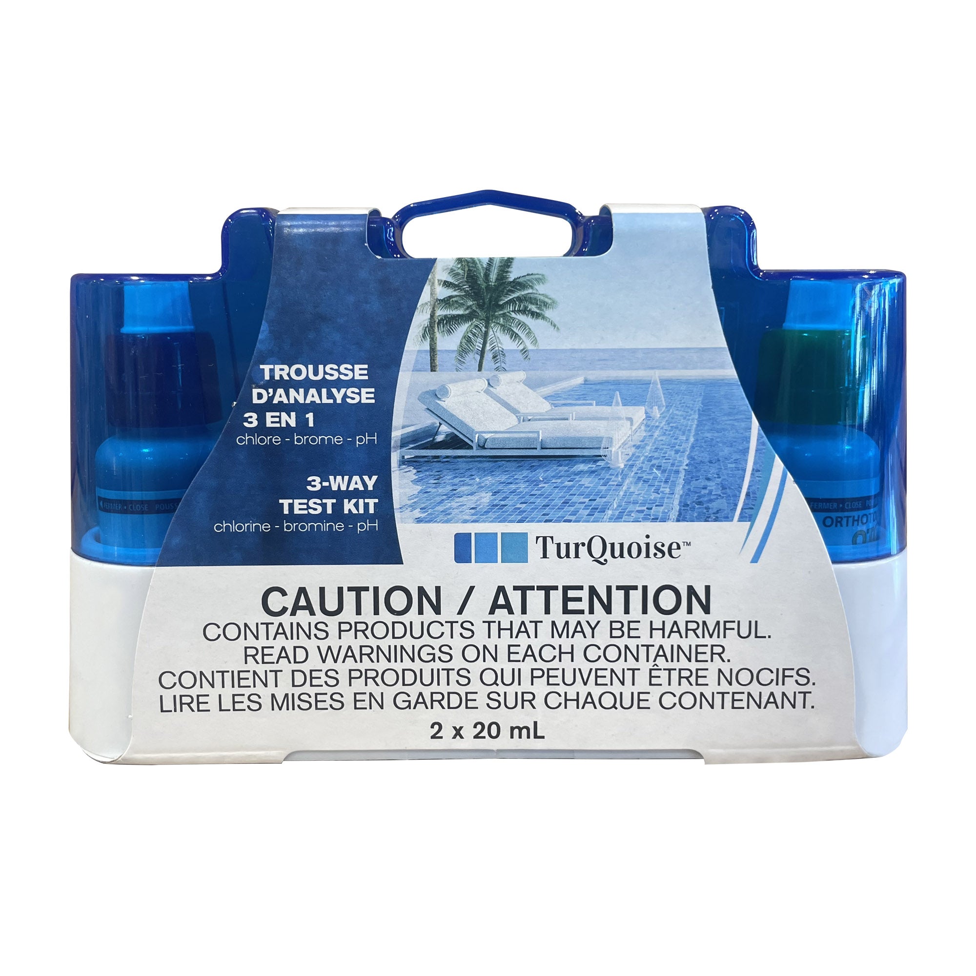 Kit de test liquide pour piscine et spa PTK01 – Gouttelettes (chlore ...